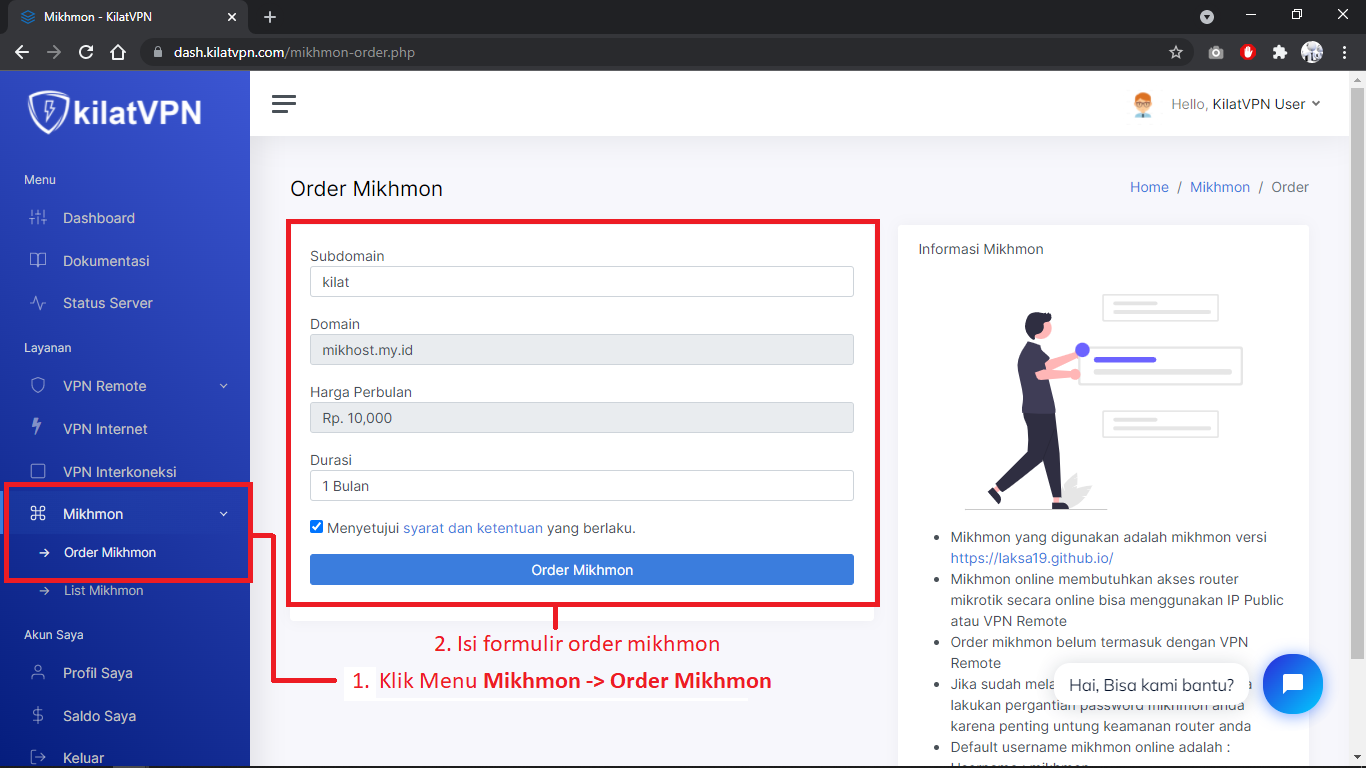 Membuat Mikhmon Online | Dokumentasi KilatVPN